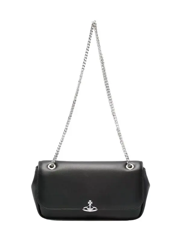 VIVIENNE WESTWOOD Logo Plaque Shoulder Bag - Black