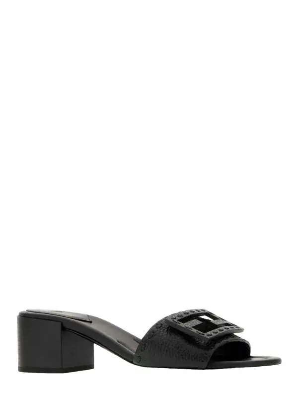 Fendi Baguette Leather Sandals - Black