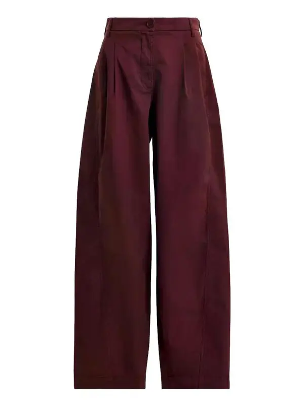 Essentiel Antwerp Twisted Seam Pleated Trousers - Red