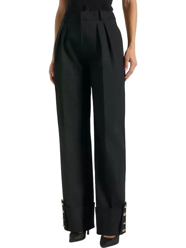 Manière De Voir Darlene Tailored Trousers With Turn-up Detail - Black
