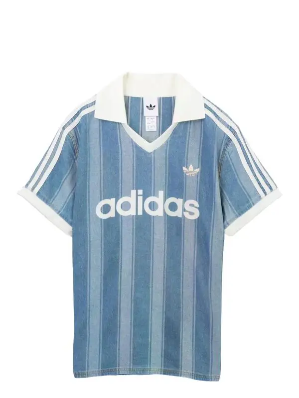 Adidas Indigo Striped Jersey T-shirt - Blue
