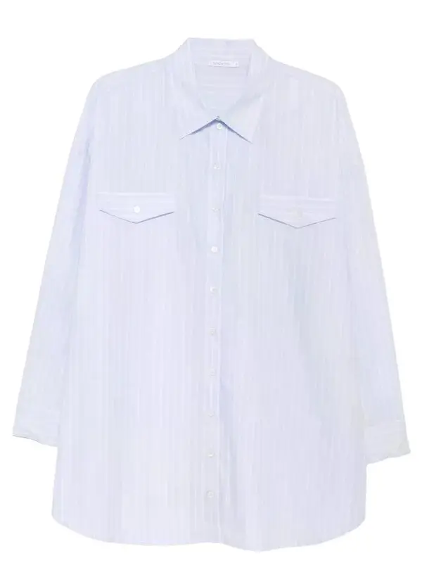 Patrizia Pepe Striped Button-down Shirt Dress - Blue
