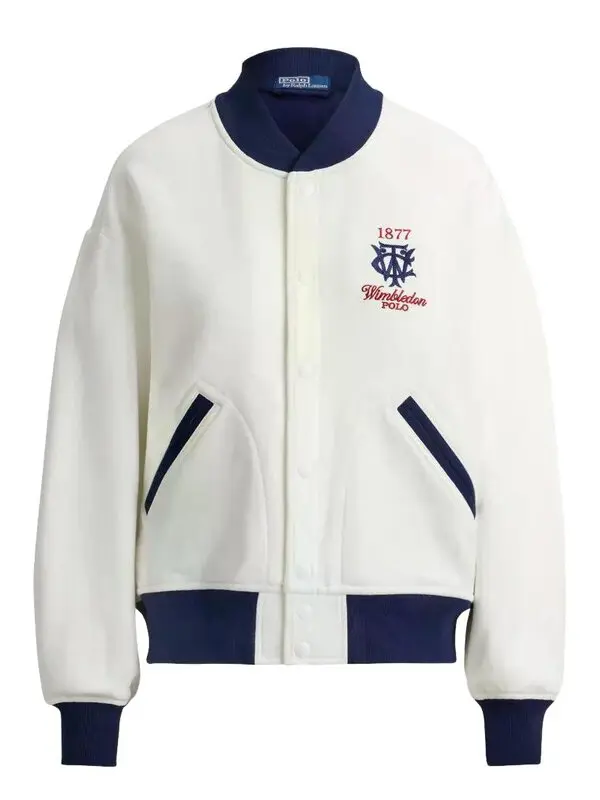 Polo Ralph Lauren Embroidered Logo Bomber Jacket - Neutrals