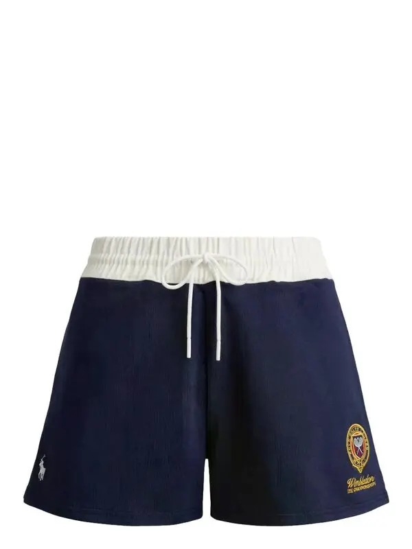 Polo Ralph Lauren Wimbledon Crest Patch Rugby Shorts - Blue