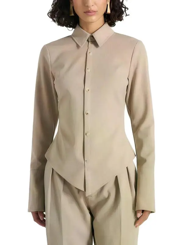 Manière De Voir Sonia Beige Tailored Shirt - Neutrals