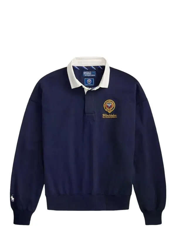 Polo Ralph Lauren Wimbledon Embroidered Logo Cotton Polo Shirt - Blue