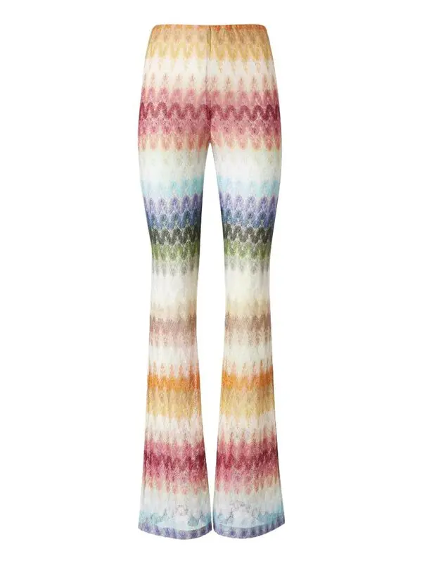 Missoni Flared Trousers With Dégradé Lace Motif - Neutrals