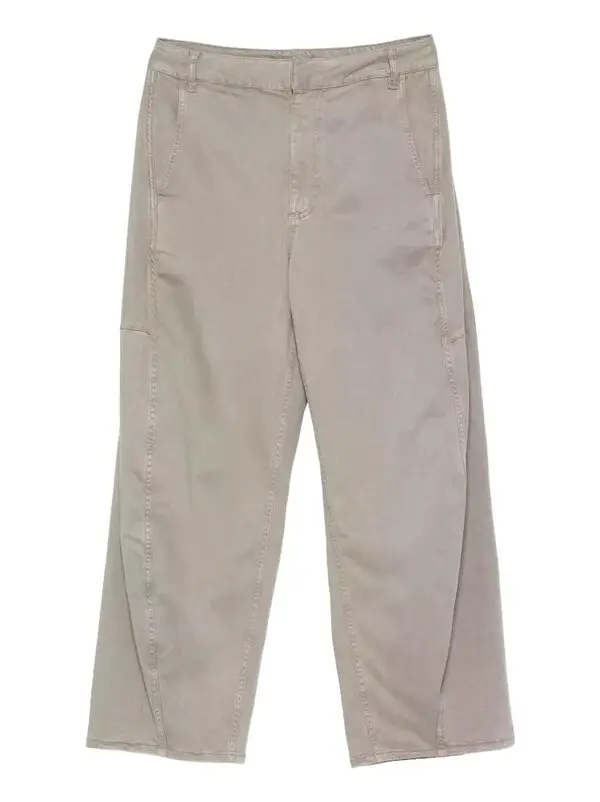 Tibi Garment-dyed Stretch-twill Trousers - Grey