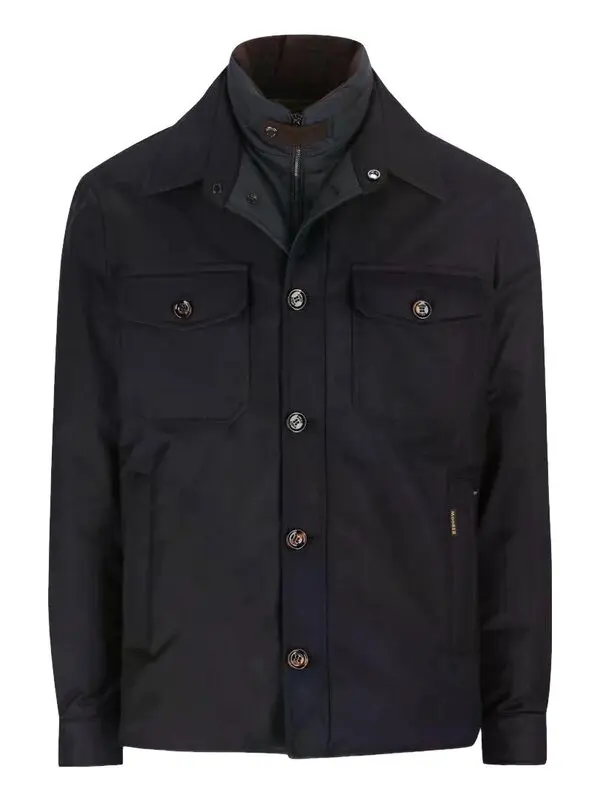 MOORER Pocket Button-up Jacket - Blue
