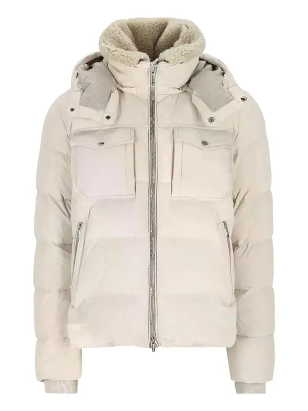 MOORER Beige Hooded Padded Jacket - Neutrals