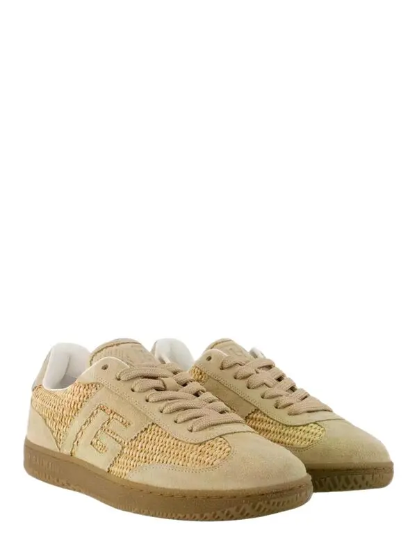 Balmain Swan Suede Sneakers - Neutrals