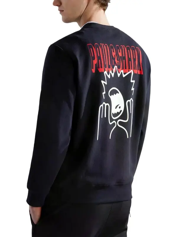 Paul & Shark Graphic Print Crew Neck Sweatshirt - Blue