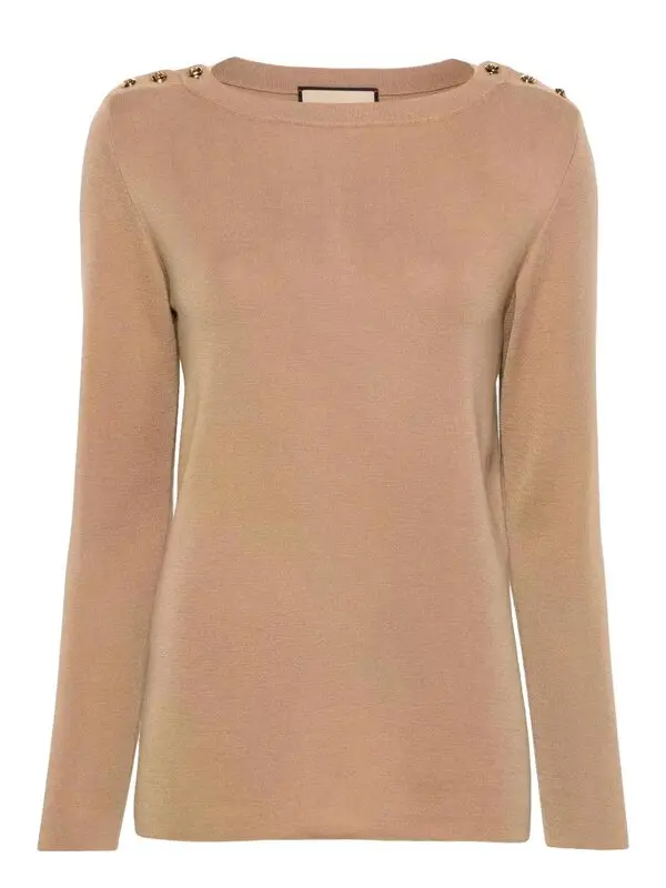 Gucci Cashmere Jumper With Interlocking G Detail - Neutrals