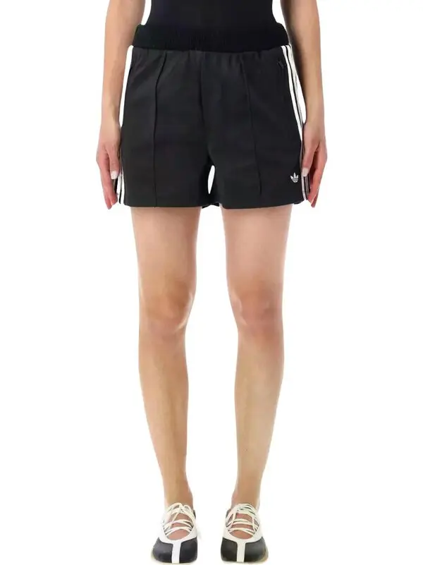 Adidas Logo Print Side Stripe Shorts - Black