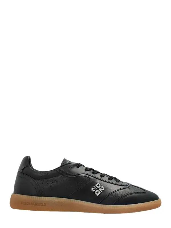 Dsquared2 Logo Plaque Leather Sneakers - Black