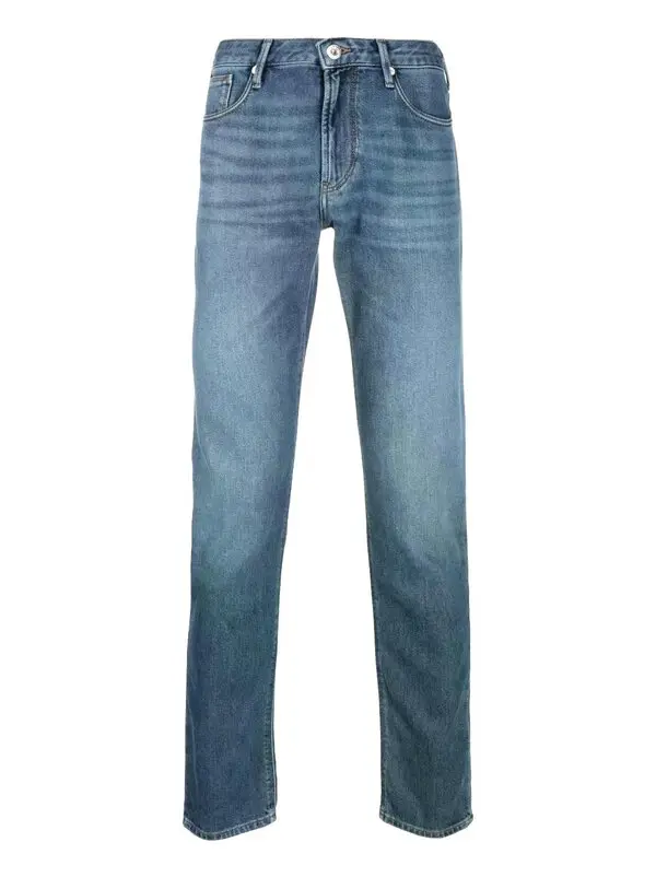 Emporio Armani Slim-fit Faded Jeans - Blue