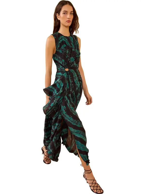 Ulla Johnson Veda Shibori Dyed Silk Dress - Malachite