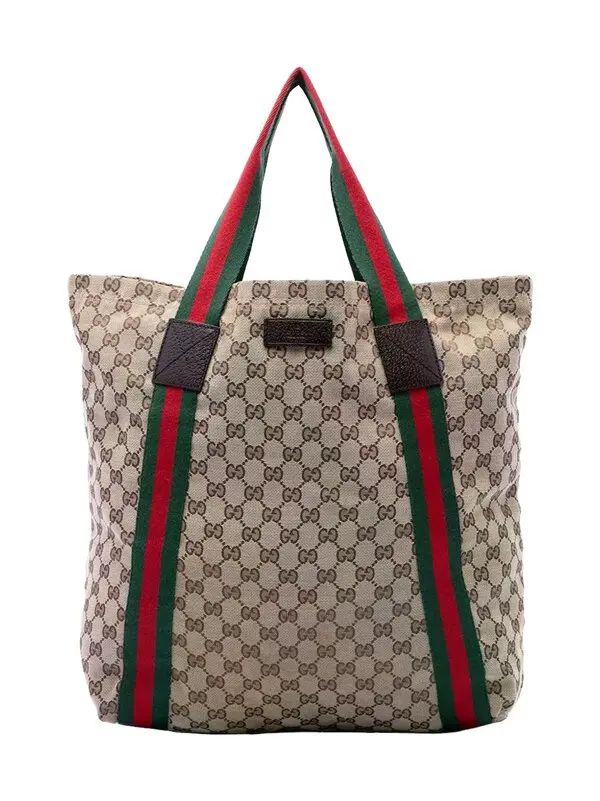 Gucci Gg Canvas Web Tote Bag - Neutrals