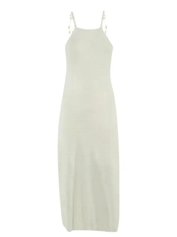 Sandro Beaded Knit Midi Dress - Neutrals
