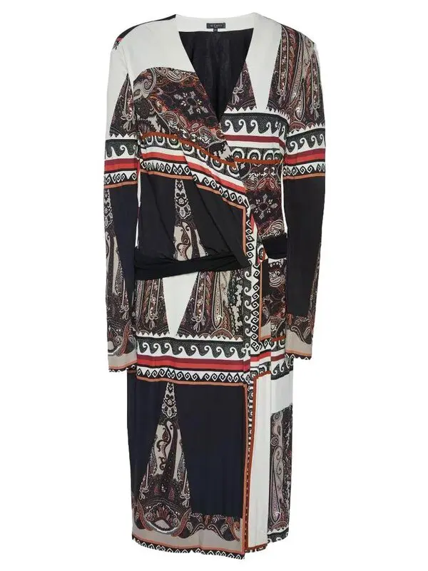 Etro Paisley Faux-wrap Midi Dress - Black
