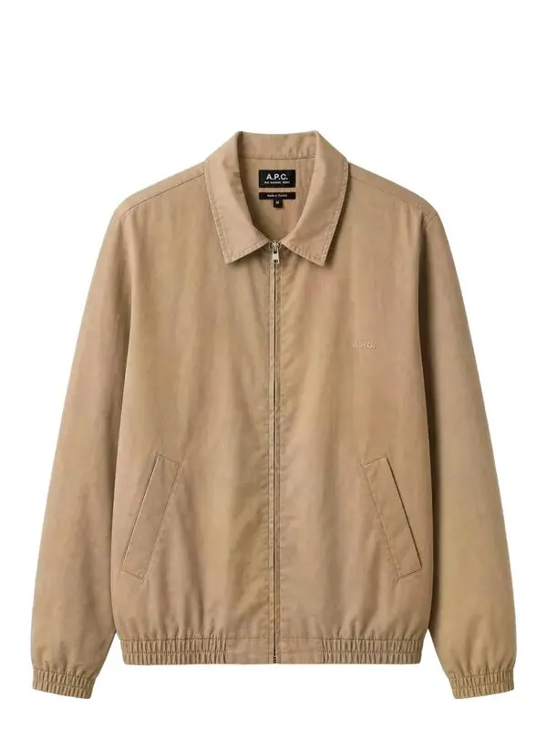 A.p.c. Logo-embroidered Zip-up Jacket - Neutrals