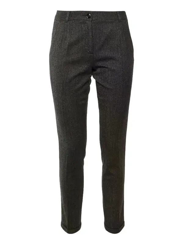 Dolce & Gabbana Charcoal Wool Tailored Slim-fit Trousers - Grey
