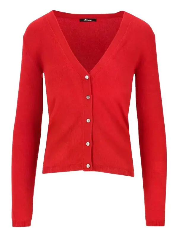 LA ROSE V-neck Cardigan - Red