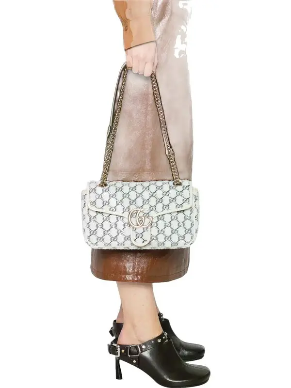 Gucci Gg Marmont Shoulder Bag - White