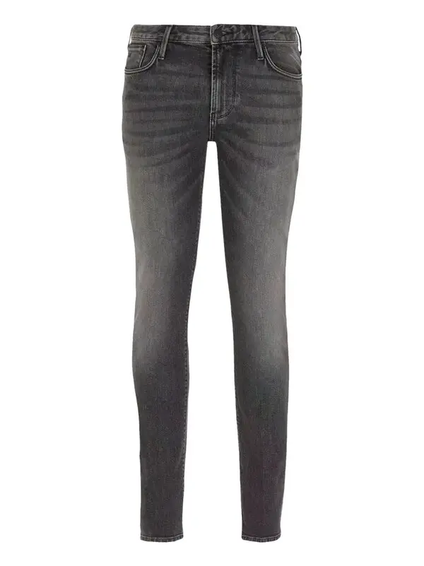 Emporio Armani J06 Low-rise Slim-fit Jeans - Black
