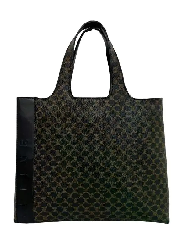 Celine Macadam Coated Canvas Tote Bag - Black