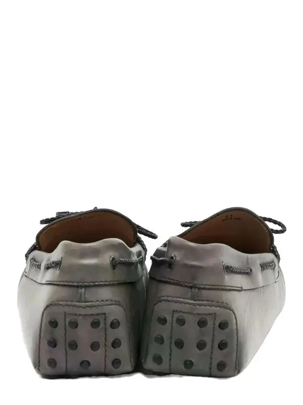 TOD'S Leather Slip-on Loafers - Grey