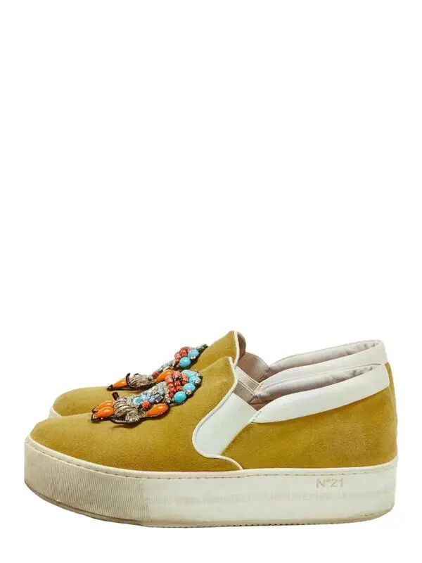 N°21 Embellished Platform Sneakers - Yellow