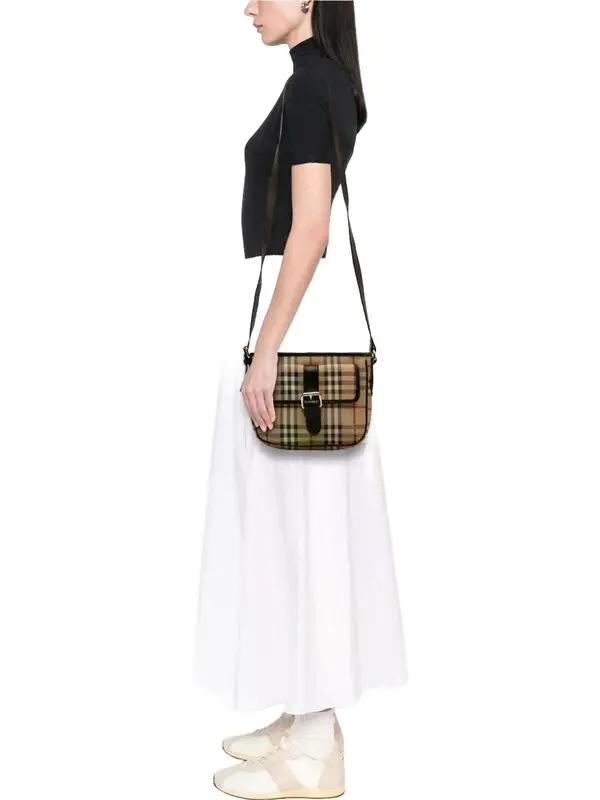 Burberry Haymarket Check Coated Canvas Crossbody Bag - Neutrals