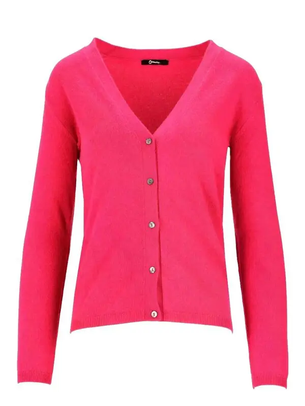 LA ROSE V-neck Button-up Cardigan - Pink