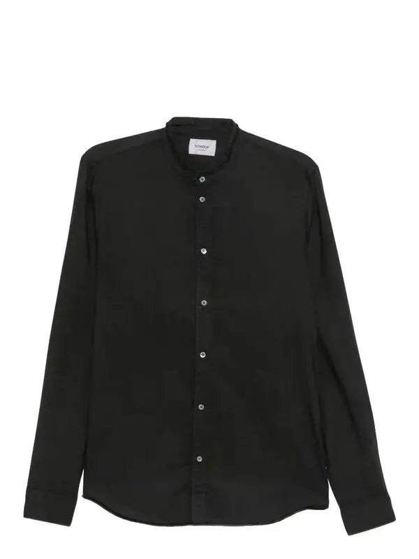 DONDUP Frayed Mandarin-collar Shirt - Black