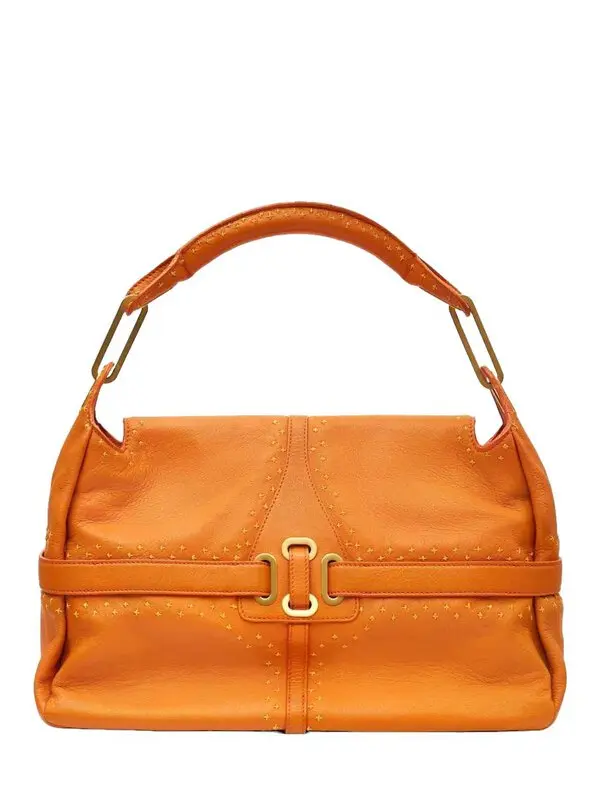 JIMMY CHOO Tulita Embroidered Top Handle Bag - Orange