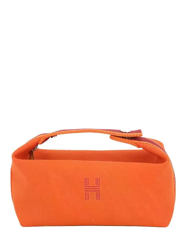 Hermès Toile Bride A Brac Case Vanity Bag - Orange