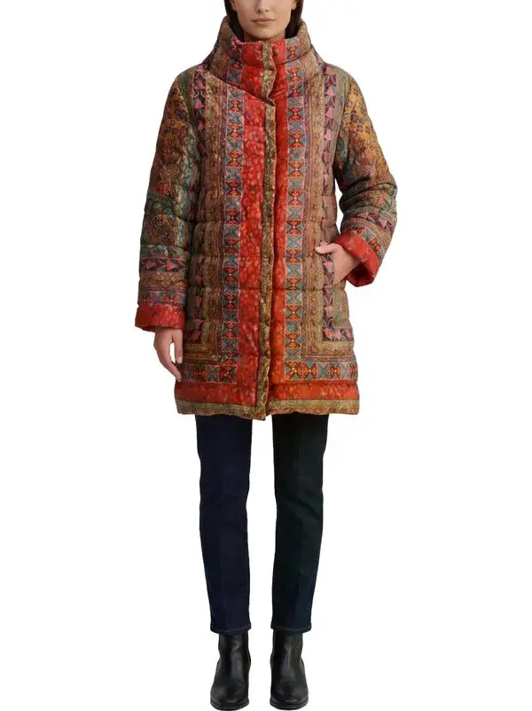 Etro Paisley Print Quilted Coat - Red