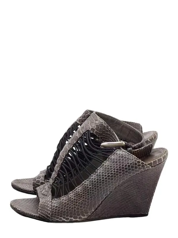 Givenchy Python-embossed Wedge Sandals - Grey