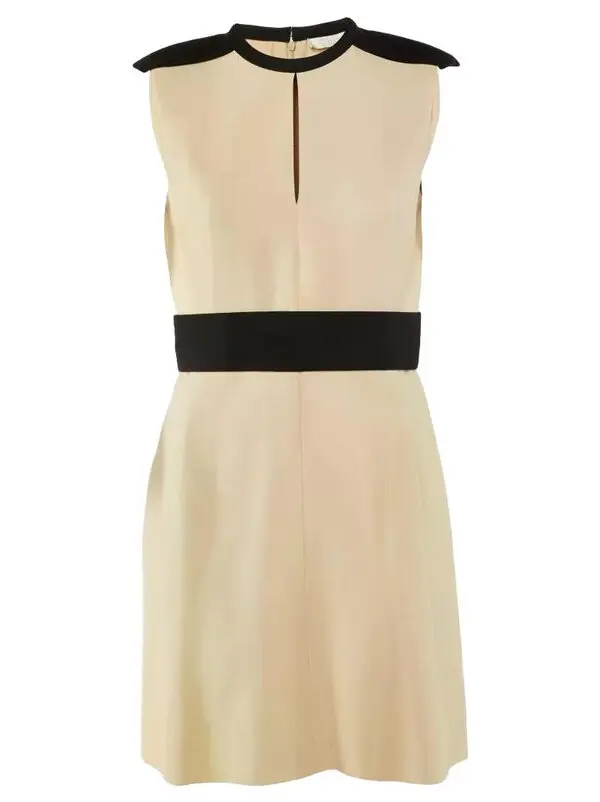 Chloé Sleeveless Contrast-panel Midi Dress - Neutrals