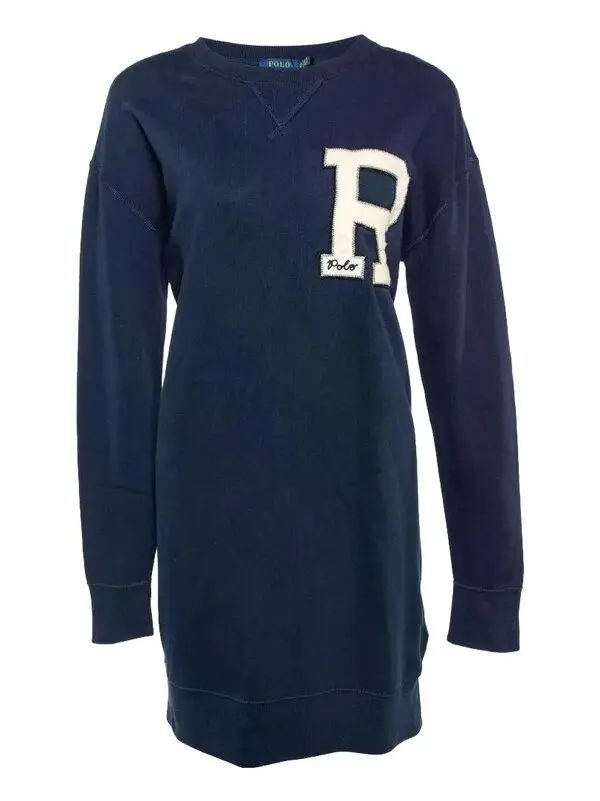 Polo Ralph Lauren Letter Applique Sweater Dress - Blue