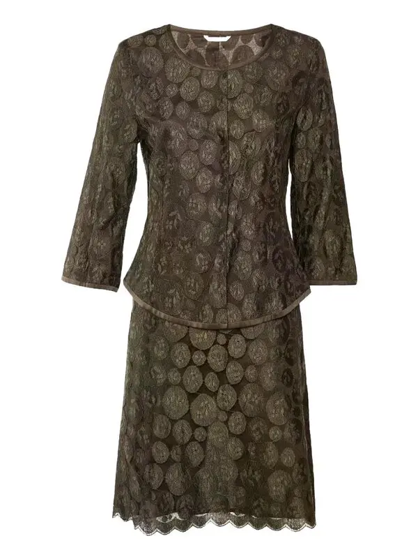 Max Mara Lace Skirt Suit - Brown