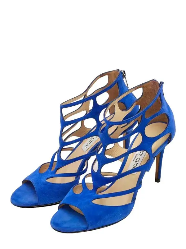 JIMMY CHOO Ren Caged Stiletto Sandals - Blue