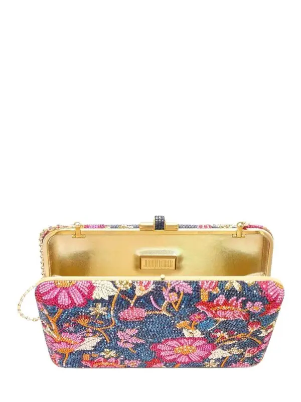 Judith Leiber Crystal Embellished Floral Clutch - Blue