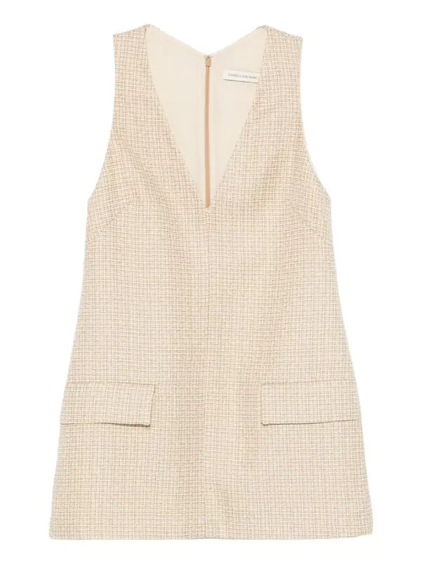 Camilla And Marc V-neck Sleeveless Dress With Back Zipper - Caram