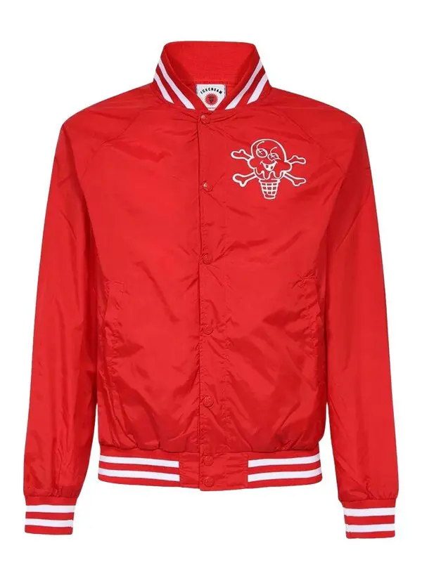 ICECREAM Logo Print Bomber Jacket - Red