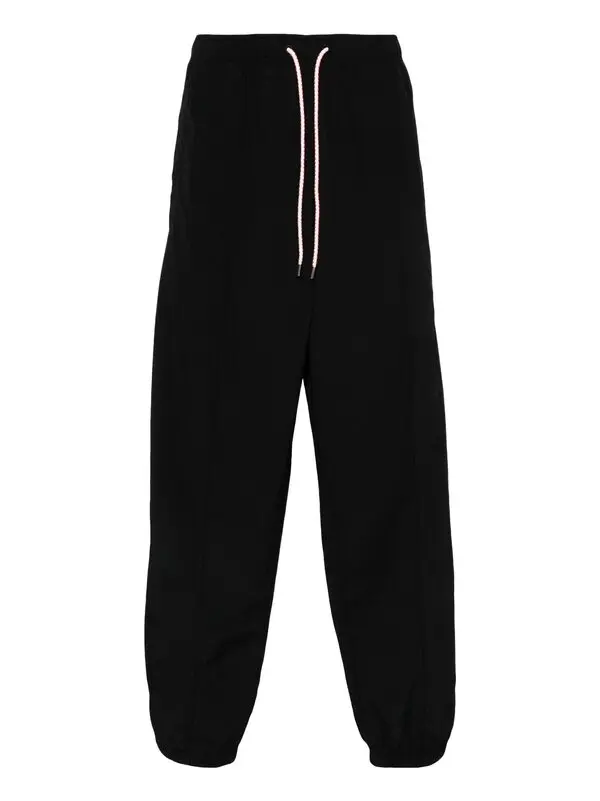 MARCELO BURLON COUNTY OF MILAN Elastic Waist Trousers With Iconic Cross Pattern - Black