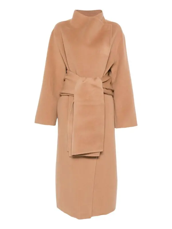 AYA MUSE Belted Felted Coat - Nude