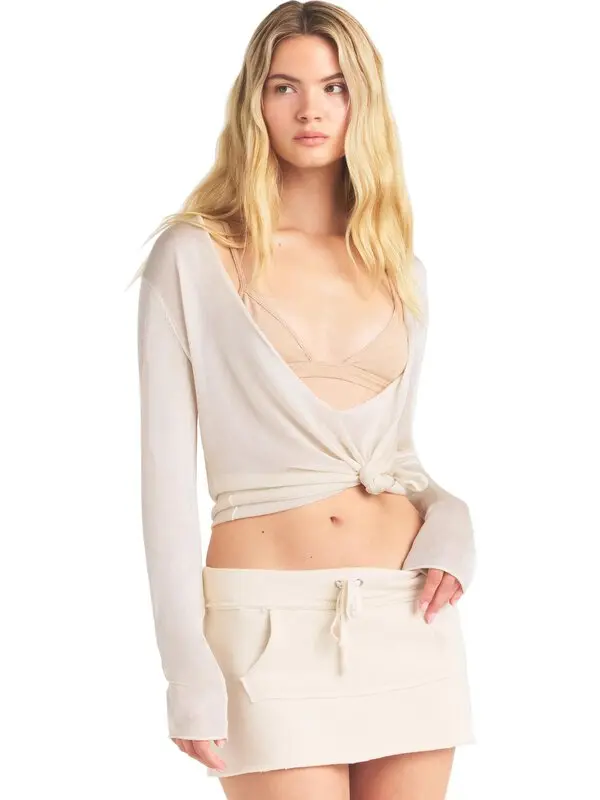 SKIMS Slinky Knit Deep Plunge Top - Buff