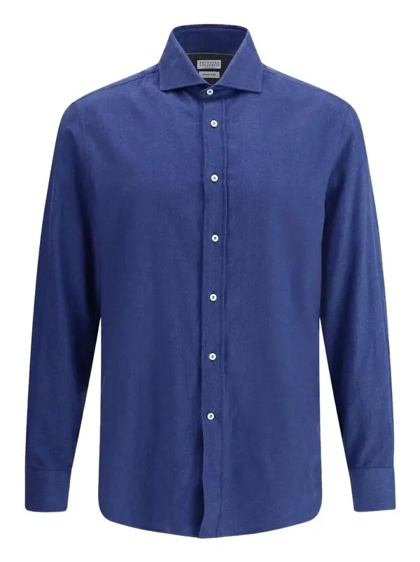 Brunello Cucinelli Cotton Blend Shirt - Blue
